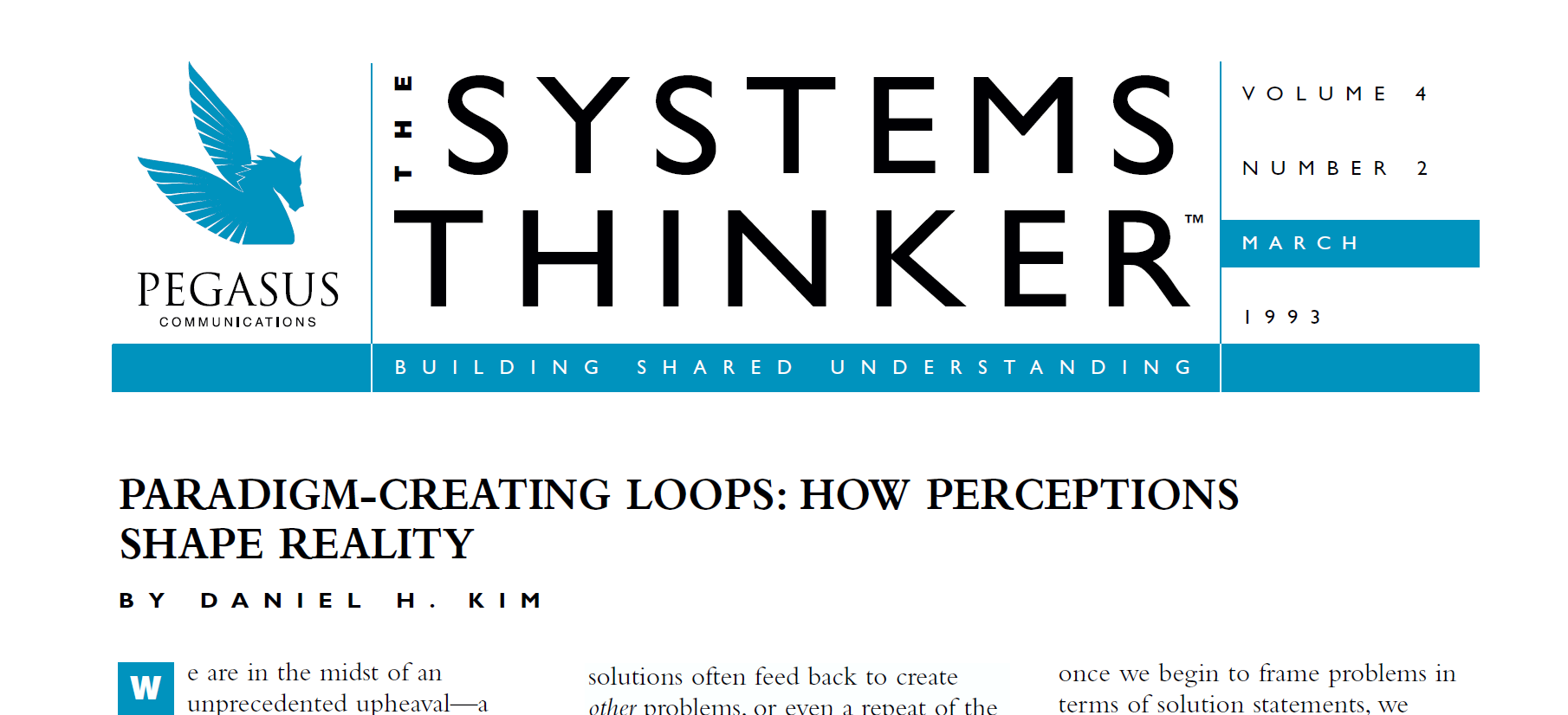 The Systems Thinker Paradigm Creating Loops How Perceptions Shape
