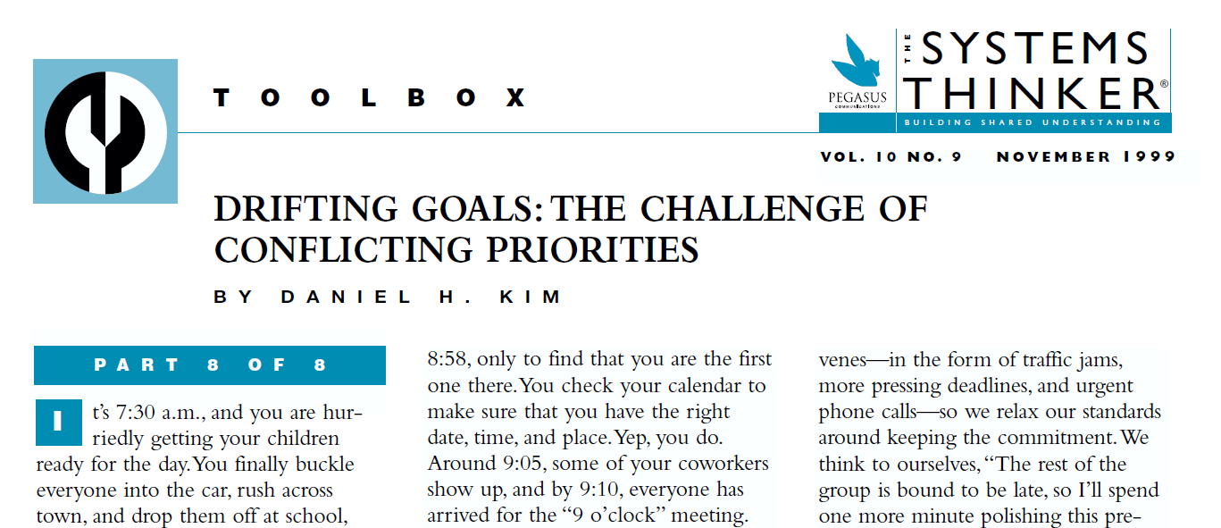The Systems Thinker – Drifting Goals: The Challenge of Conflicting ...