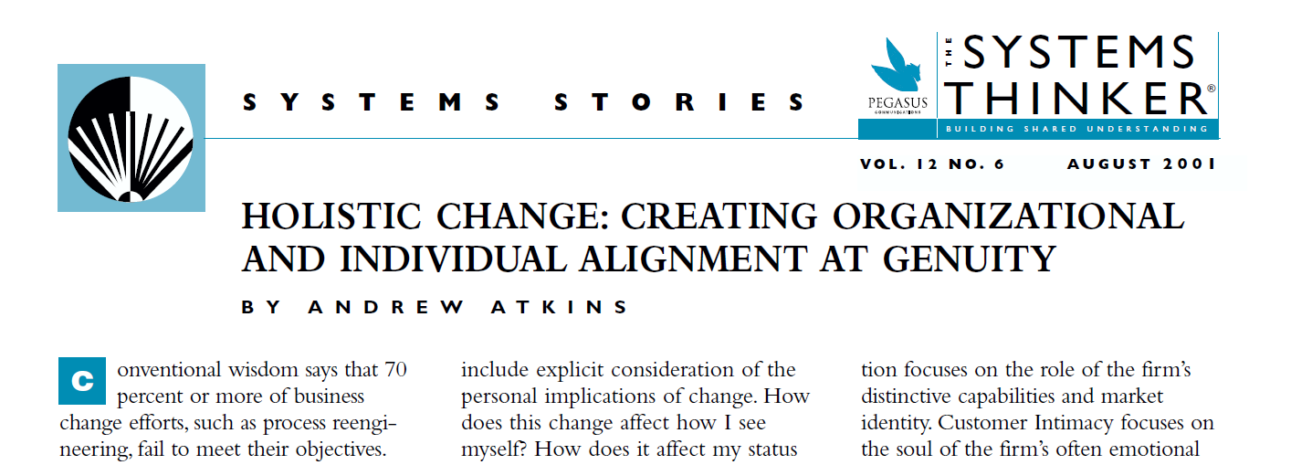 The Systems Thinker – Holistic Change: Creating Organizational and ...