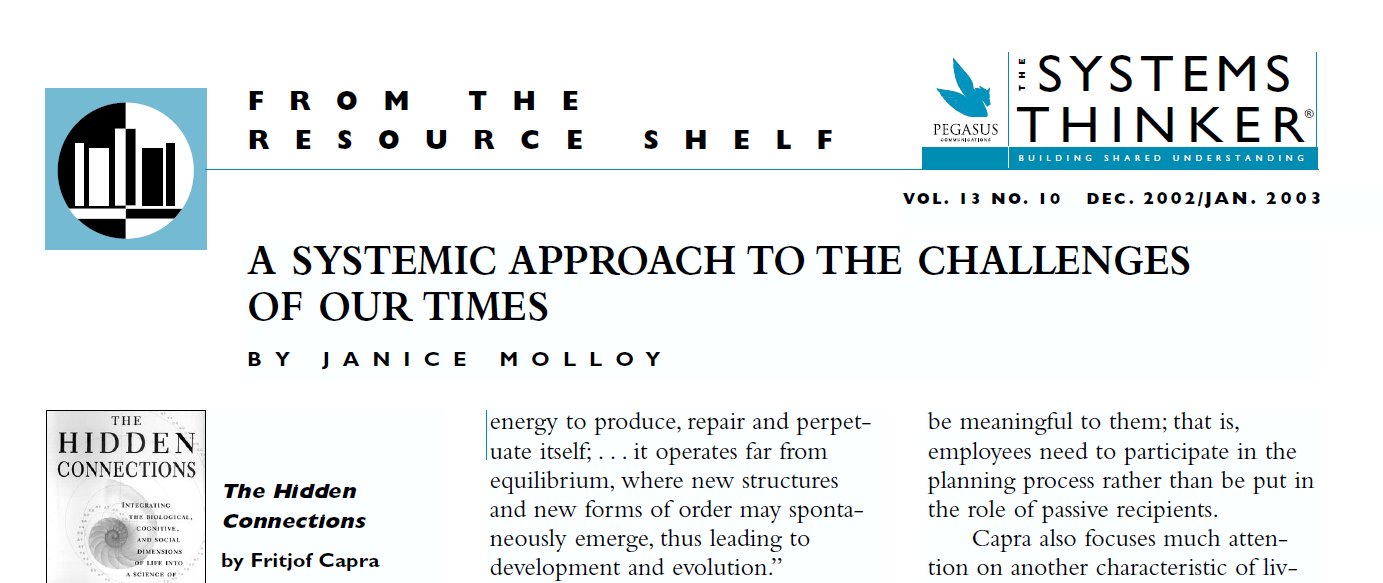 The Systems Thinker – A Systemic Approach to the Challenges of Our ...