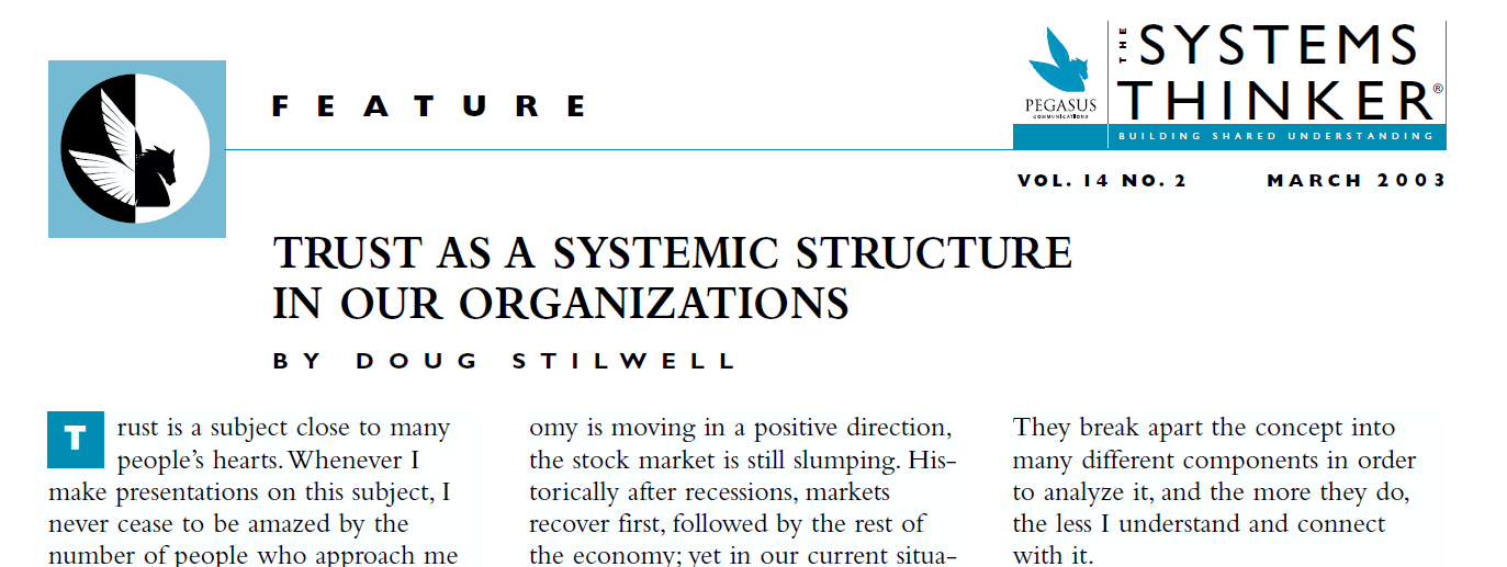 The Systems Thinker – Trust As A Systemic Structure in Our ...