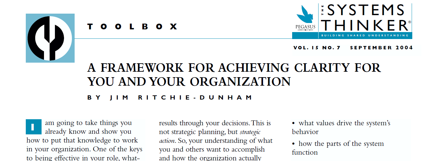 The Systems Thinker – A Framework for Achieving Clarity for You and ...