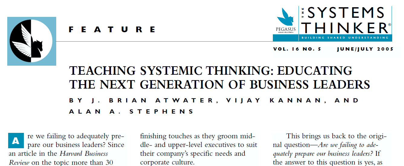 The Systems Thinker – Teaching Systemic Thinking: Educating the Next ...