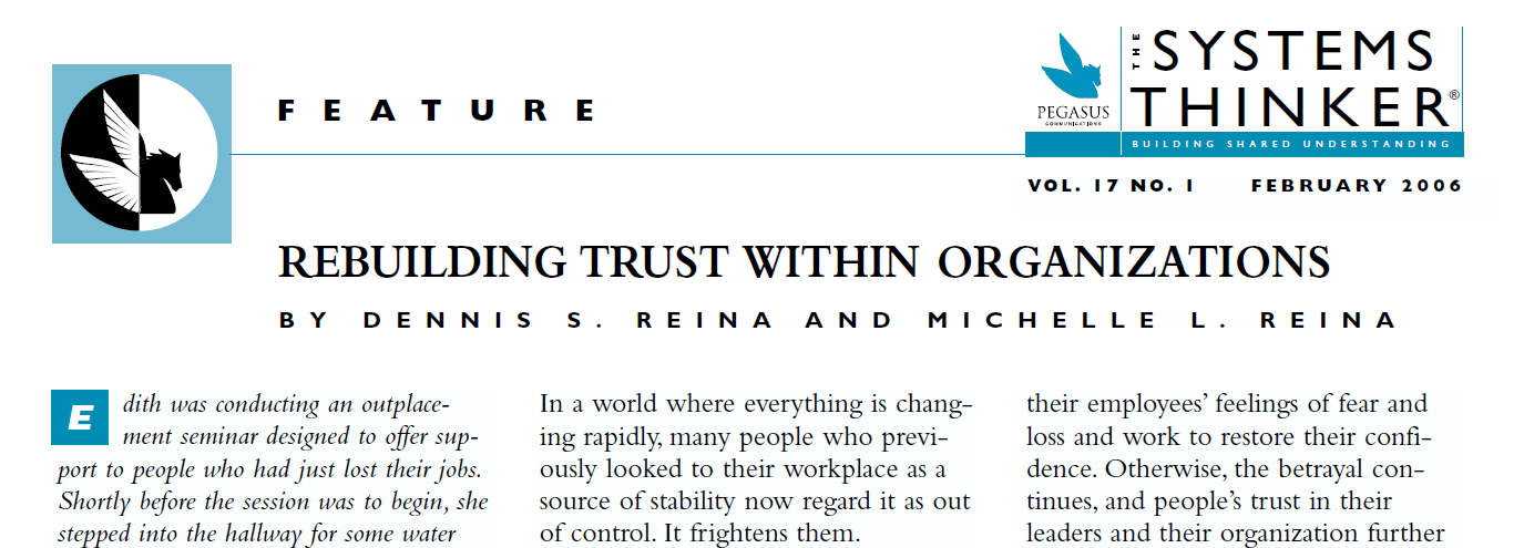 The Systems Thinker – Rebuilding Trust Within Organizations - The ...