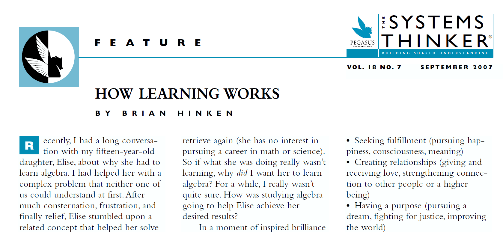 The Systems Thinker – How Learning Works - The Systems Thinker The Systems Thinker – How Learning Works - The Systems Thinker