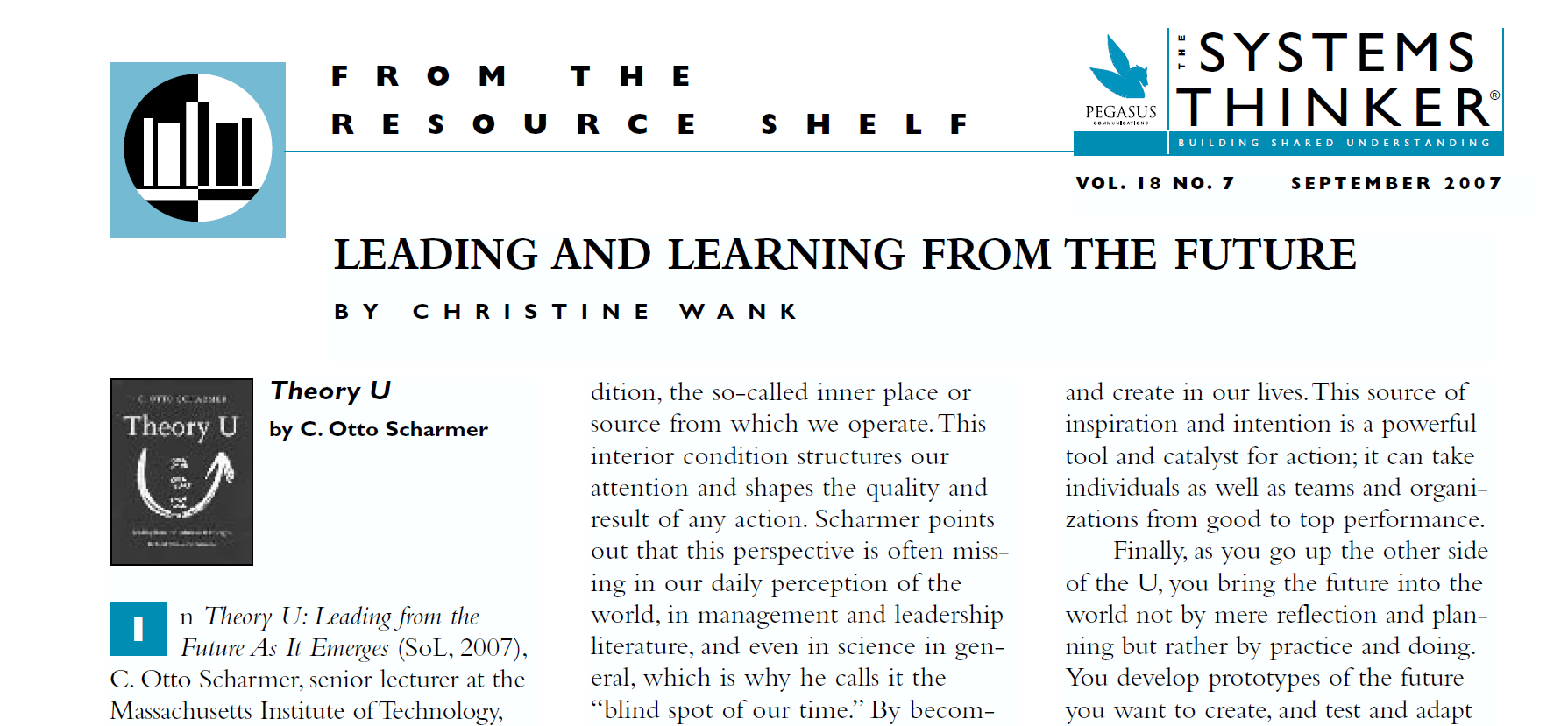 The Systems Thinker – Leading and Learning from the Future - The ... The Systems Thinker – Leading and Learning from the Future - The ...