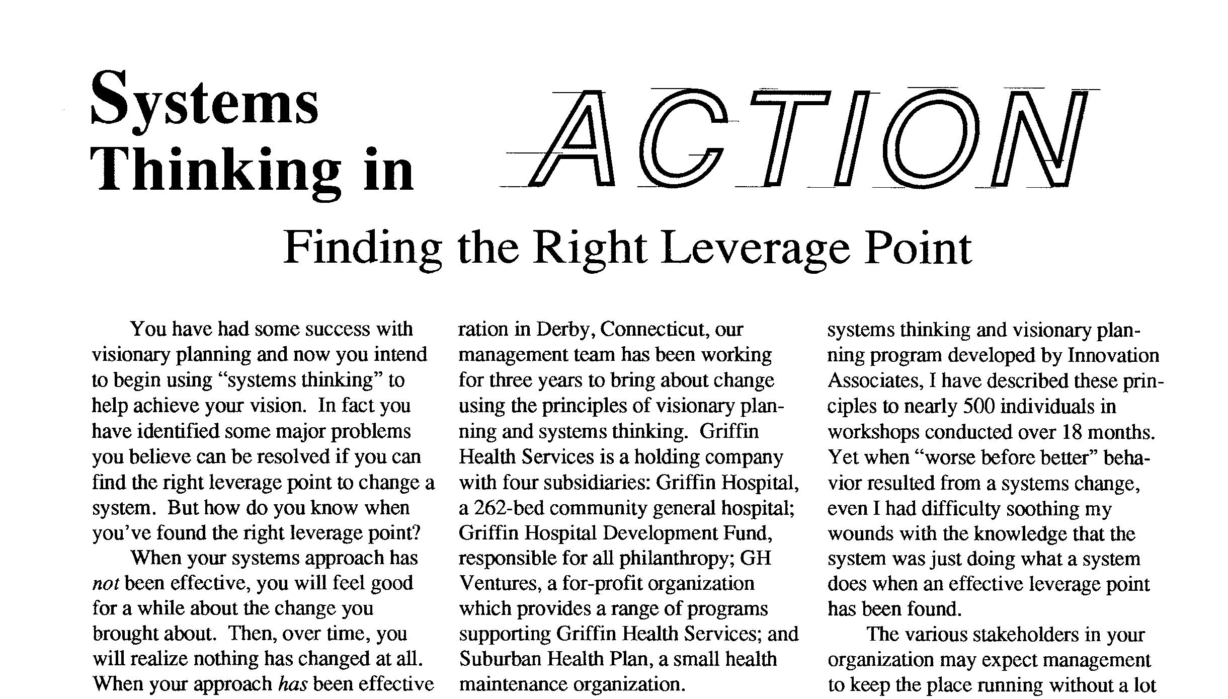The Systems Thinker – Finding the Right Leverage Point - The Systems ...