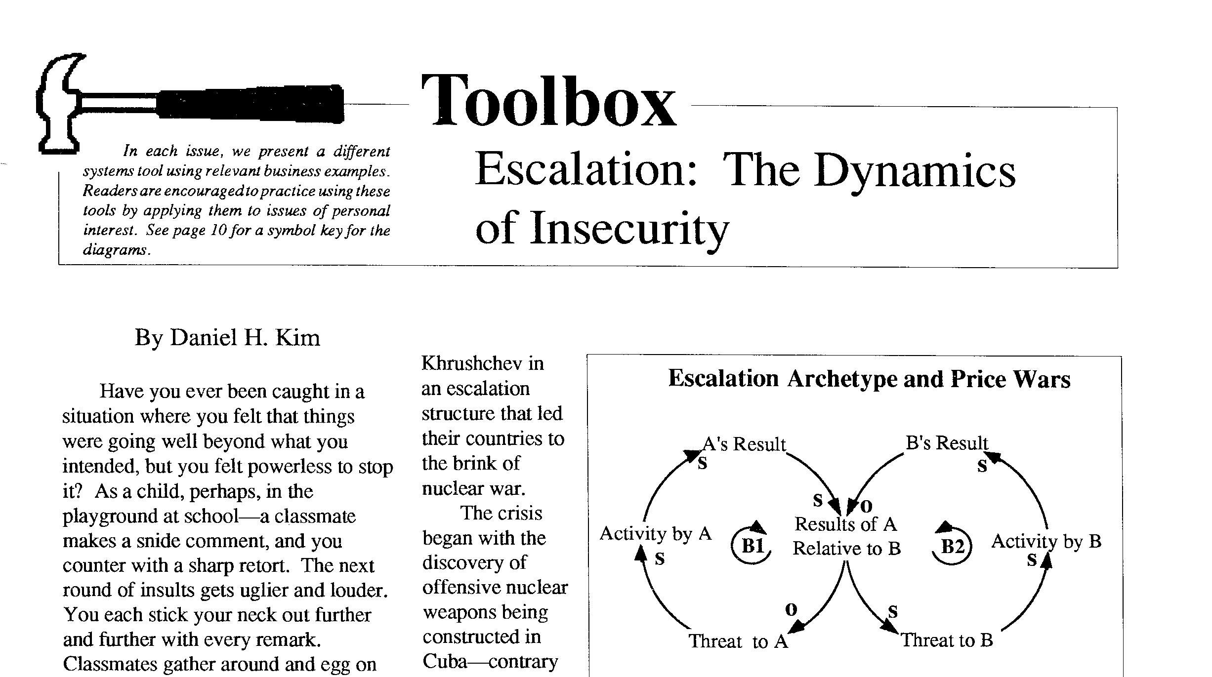 The Systems Thinker – Escalation: The Dynamics of Insecurity - The ...
