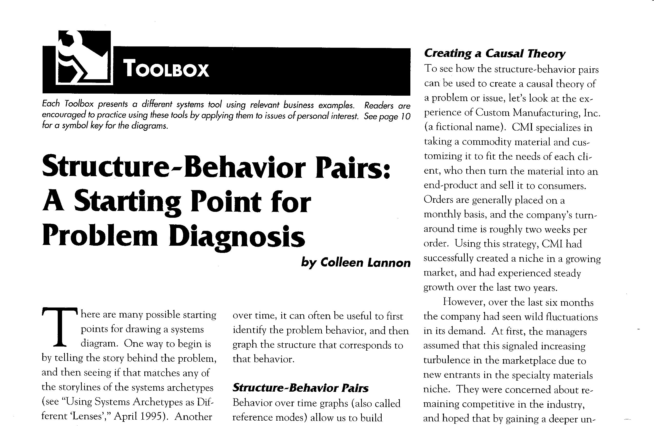 The Systems Thinker – Structure-Behavior Pairs: A Starting Point for ...