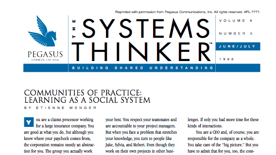 The Systems Thinker – Communities of Practice: Learning as a Social ...