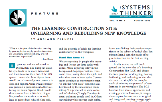 The Systems Thinker – The Learning Construction Site: Unlearning and ...