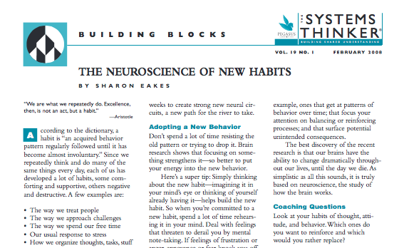 The Systems Thinker – The Neuroscience of New Habits - The Systems Thinker