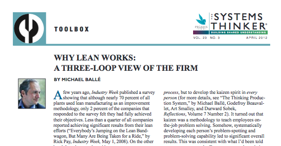 The Systems Thinker – Why Lean Works: A Three-Loop View of the Firm ...